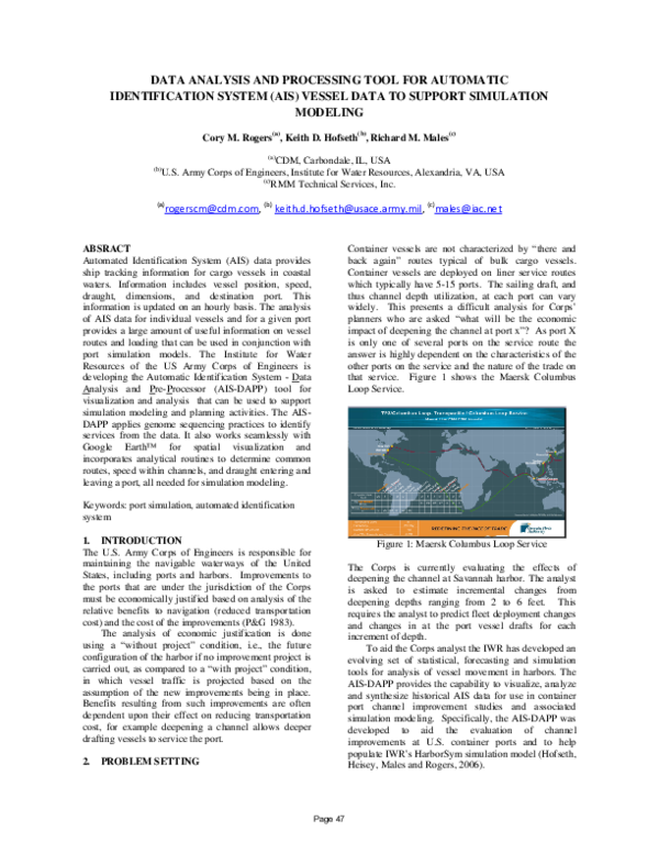(PDF) Data analysis and processing tool for automatic identification system (ais) vessel data to ...