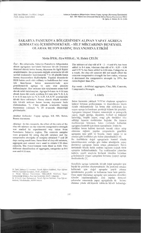 (PDF) Sakarya Pamukova Bölgesinden Alınan Yapay Agrega (Kırmataş ...