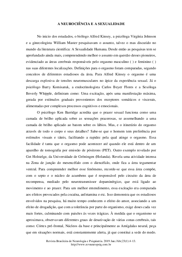 (PDF) A Neurociência e a Sexualidade