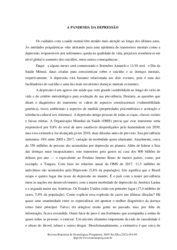 (PDF) A Pandemia Da Depressão | WILLIAM DUNNINGHAM - Academia.edu