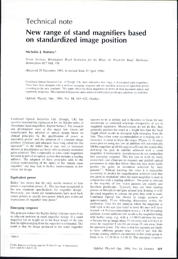 (PDF) New range of stand magnifiers based on standardized image position