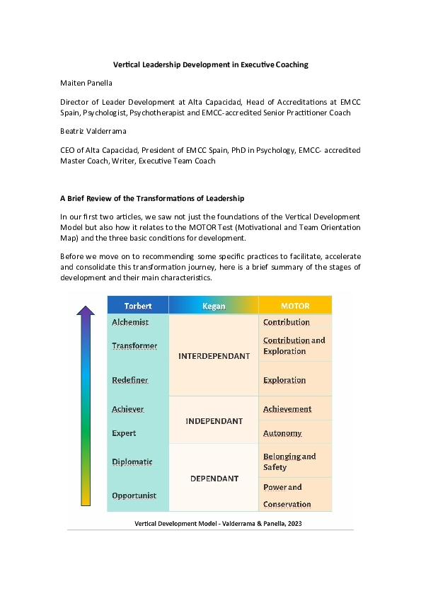 (DOC) Vertical Leadership Development in Executive Coaching