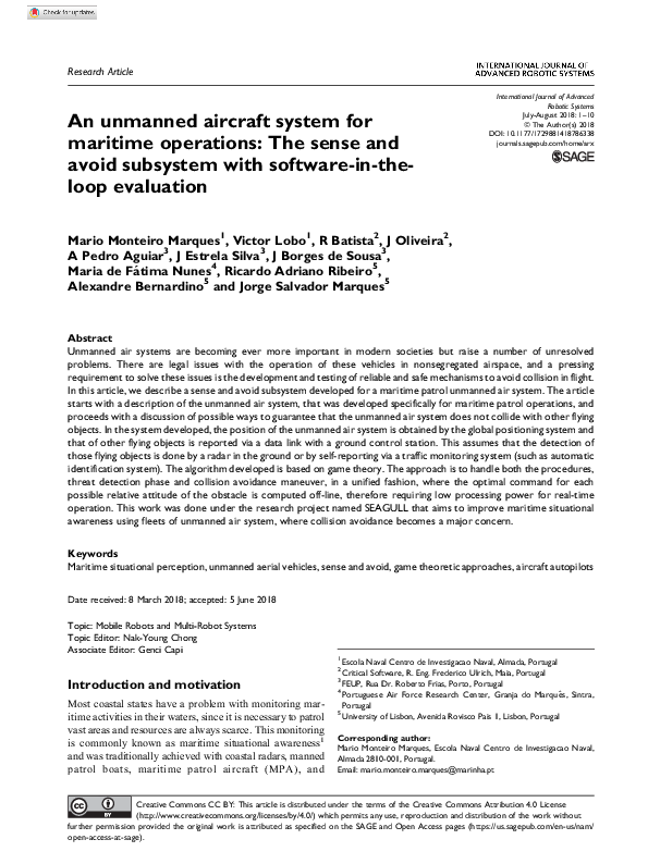 (PDF) An Unmanned Aircraft System for Maritime Operations: The ...