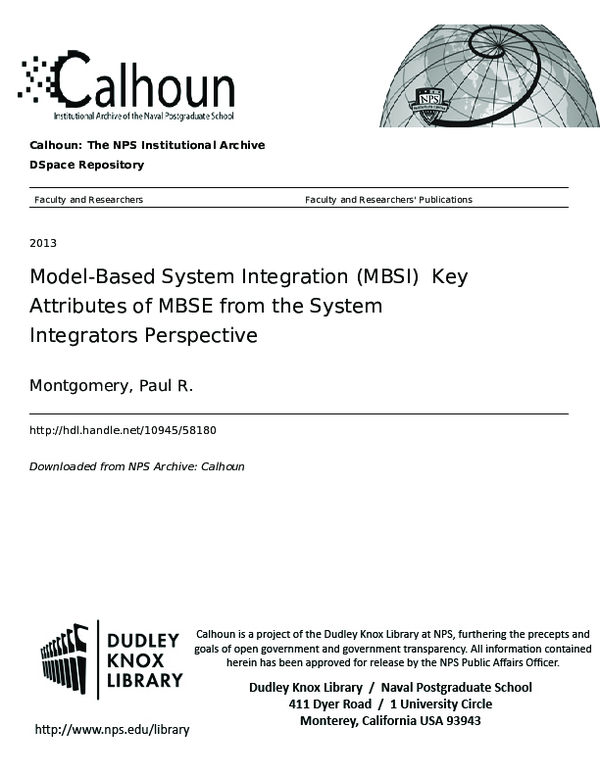 (PDF) Model-Based System Integration (MBSI) – Key Attributes of MBSE ...