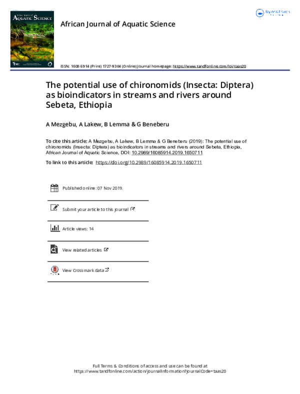 (PDF) The potential use of chironomids (Insecta: Diptera) as ...