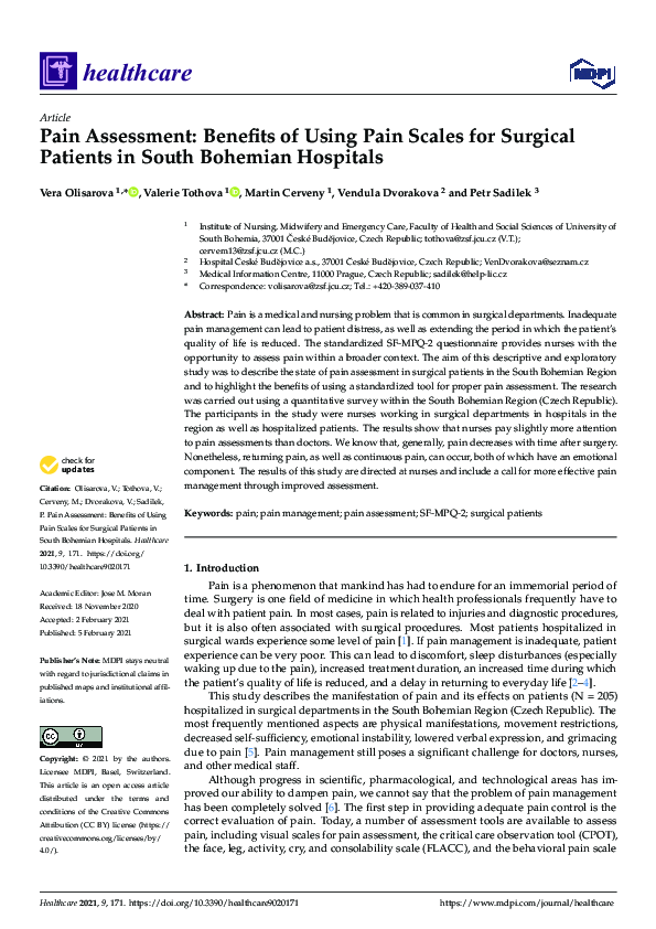 (PDF) Pain Assessment: Benefits of Using Pain Scales for Surgical ...