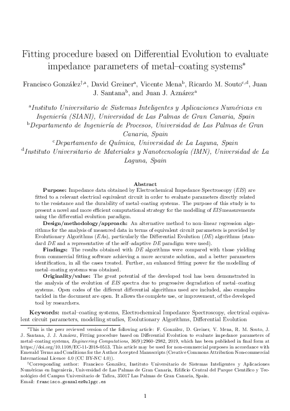 Pdf Fitting Procedure Based On Differential Evolution To Evaluate