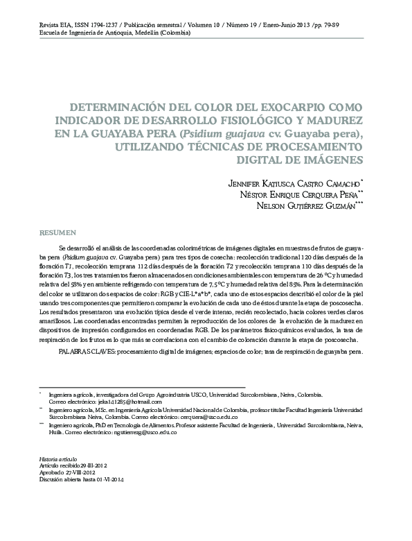 (PDF) DETERMINACIÓN DEL COLOR DEL EXOCARPIO COMO INDICADOR DE ...