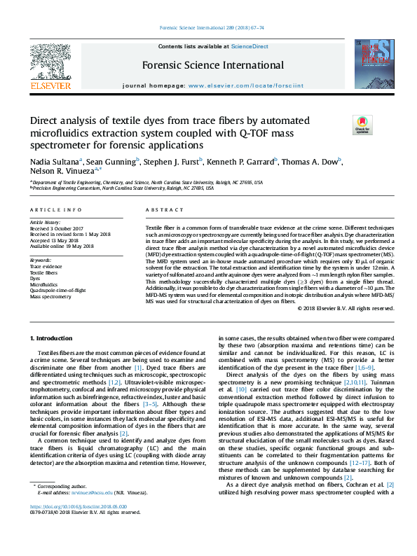 (PDF) Direct analysis of textile dyes from trace fibers by automated microfluidics extraction ...