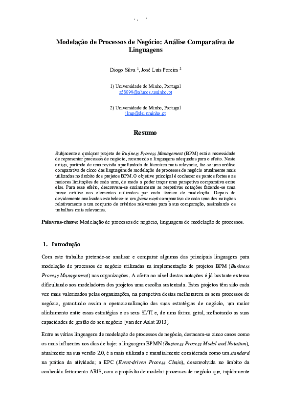 (PDF) Comparing Languages for Business Process Modelling