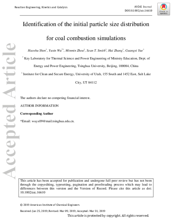 (PDF) Identification of the initial particle size distribution for coal ...