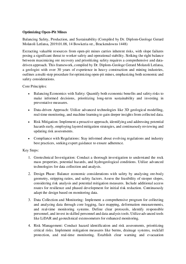 (PDF) Optimizing Open-Pit Mines