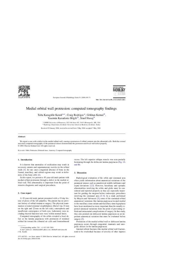 (PDF) Medial orbital wall protrusion: computed tomography findings