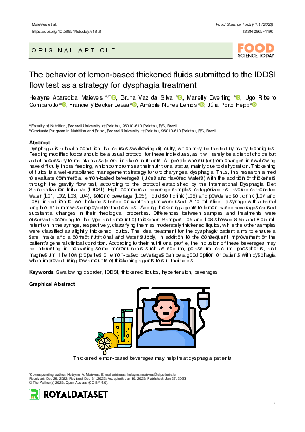 (PDF) The behavior of lemon-based thickened fluids submitted to the ...