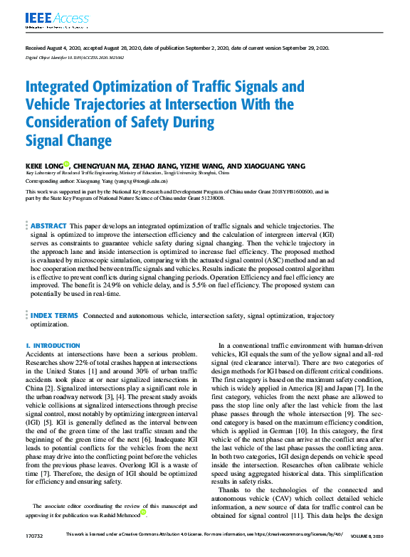 (PDF) Integrated Optimization of Traffic Signals and Vehicle ...