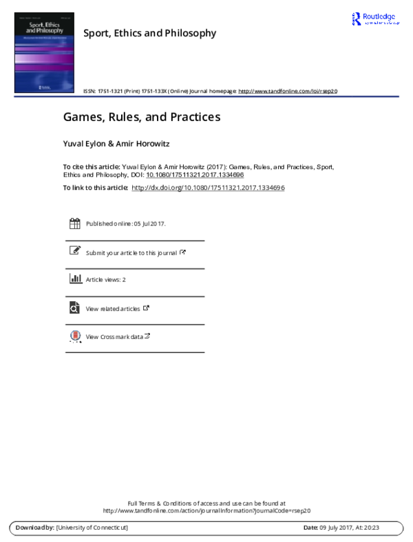 (PDF) Games, Rules, and Practices
