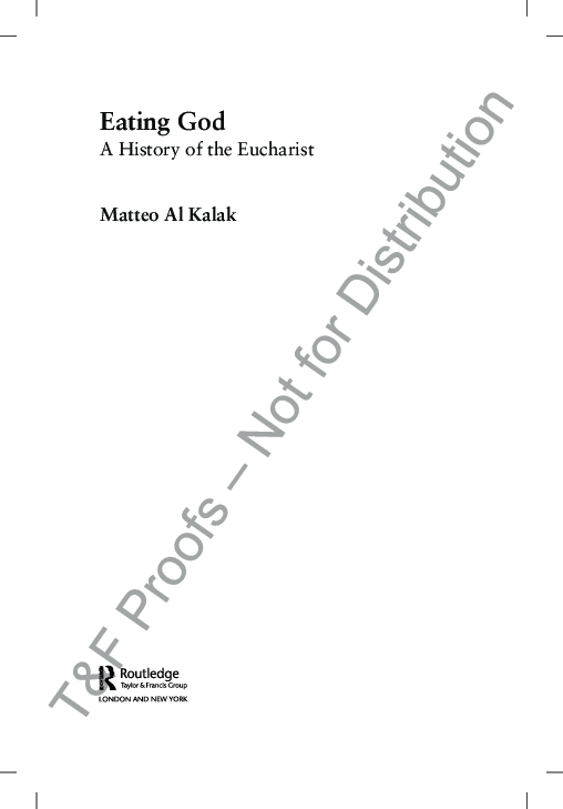 (PDF) Eating God. A History of the Eucharist