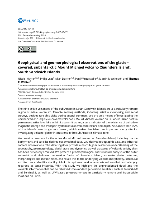 (PDF) Mount Michael: Volcano-Glacier Dynamics Study