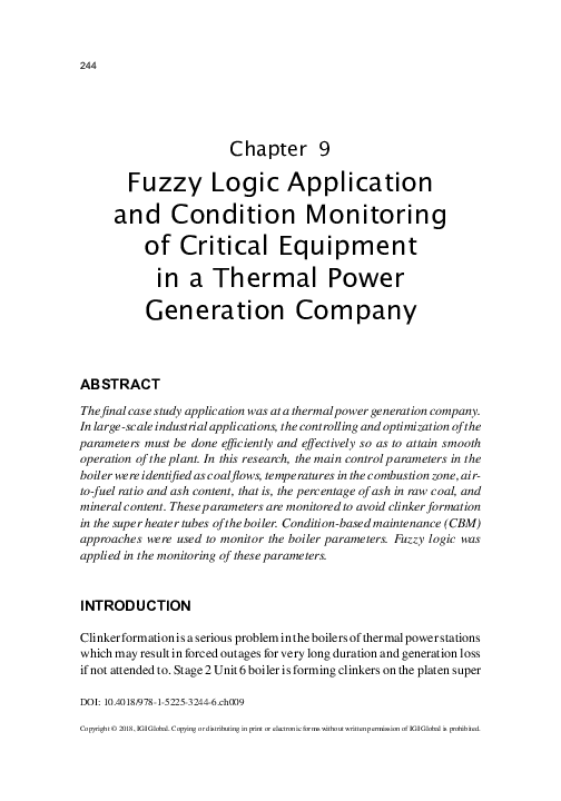 (PDF) Fuzzy Logic Application and Condition Monitoring of Critical Equipment in a Thermal Power ...