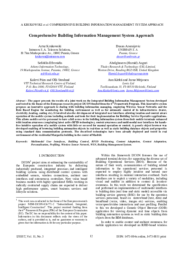 (PDF) Comprehensive Building Information Management System Approach