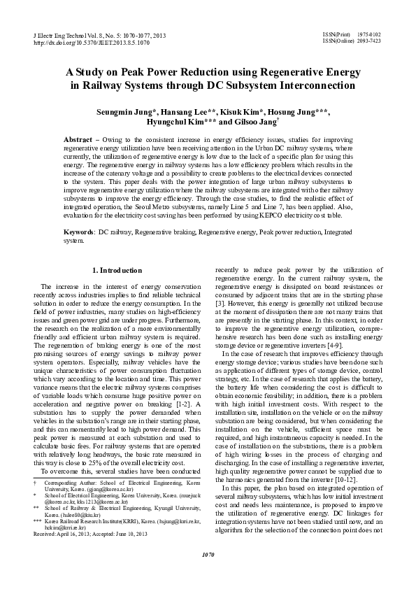 (PDF) A Study on Peak Power Reduction using Regenerative Energy in ...
