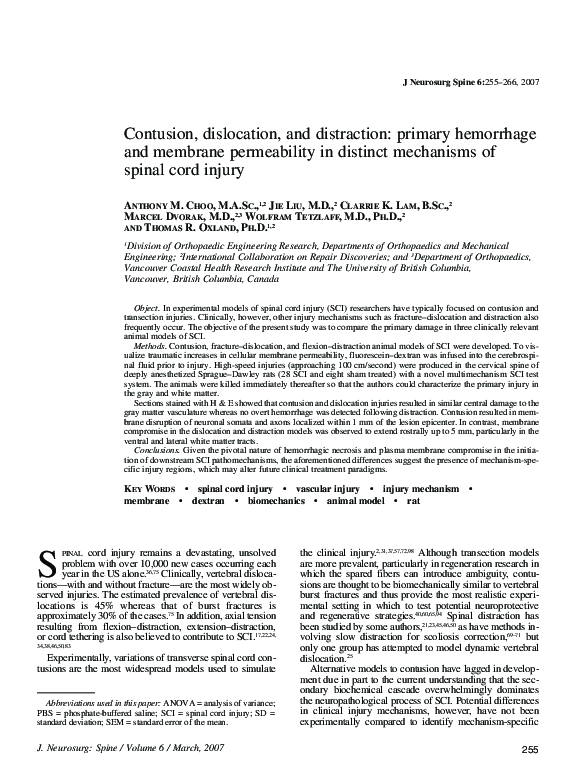 (PDF) Contusion, dislocation, and distraction: primary hemorrhage and ...