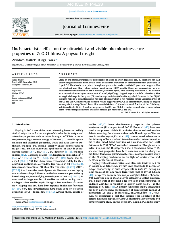 (PDF) Uncharacteristic effect on the ultraviolet and visible ...