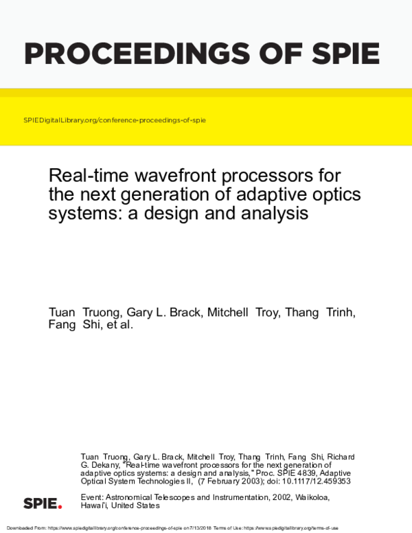 (PDF) Real-time wavefront processors for the next generation of ...