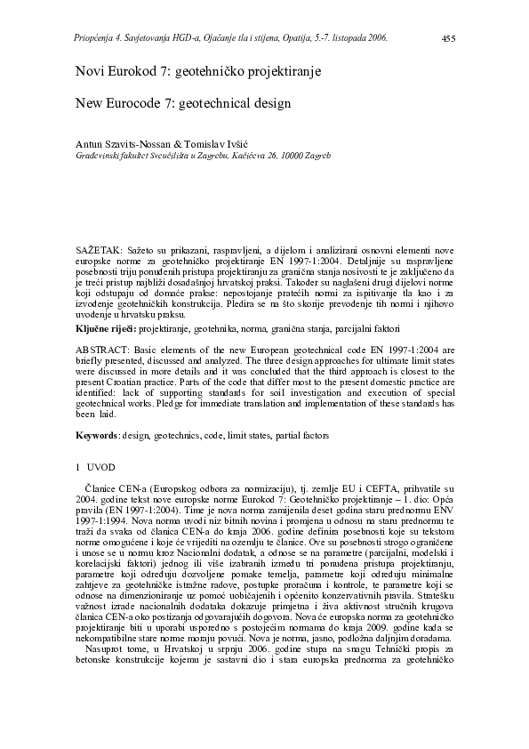 (PDF) New Eurocode 7: geotechnical design