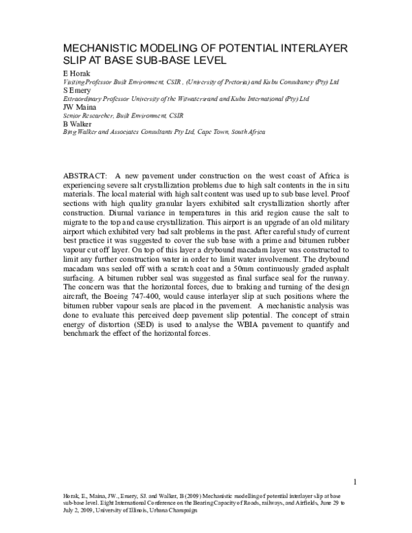 (PDF) Mechanistic modelling of potential interlayer slip at base sub ...