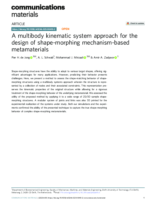 (PDF) A multibody kinematic system approach for the design of shape ...