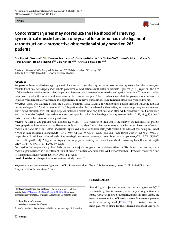 (PDF) Concomitant injuries may not reduce the likelihood of achieving ...