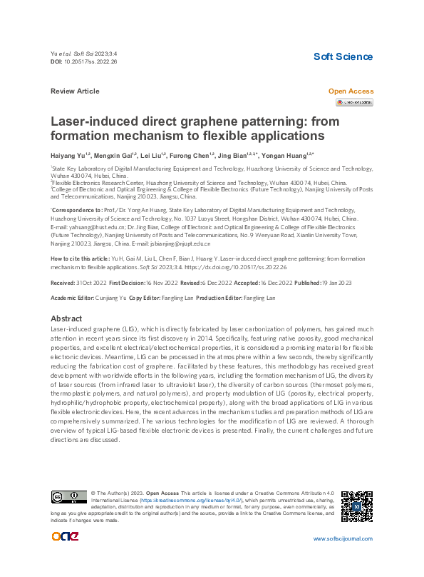 Pdf Laser Induced Direct Graphene Patterning From Formation