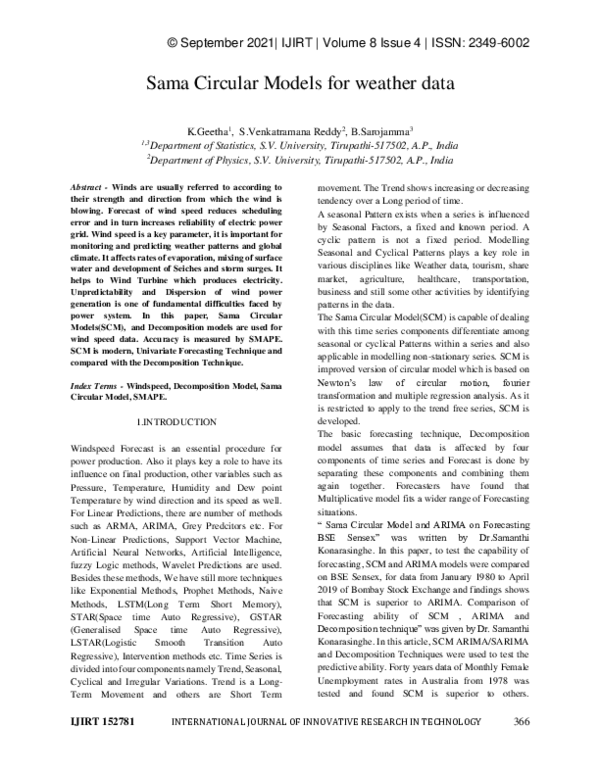 (PDF) Sama Circular Models for weather data