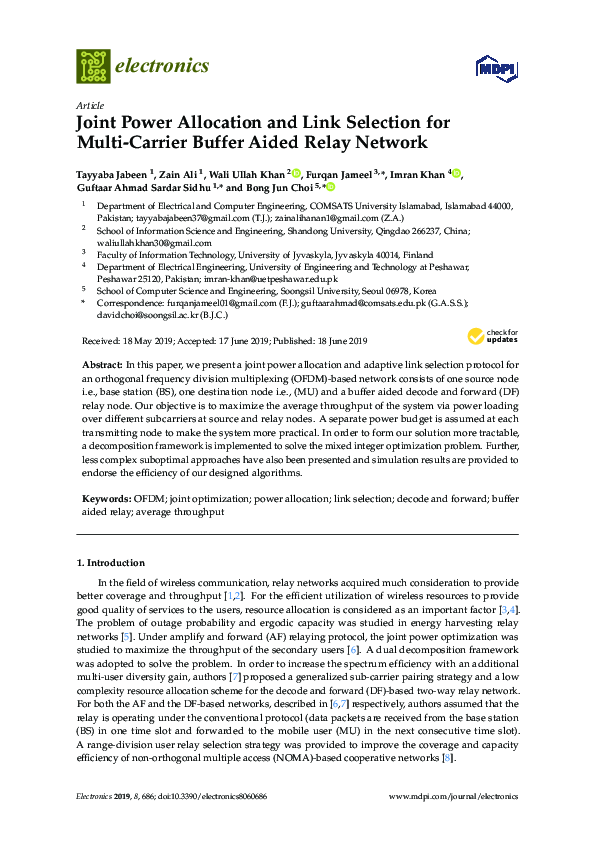 Joint Power Allocation and Link Selection for Multi-Carrier Buffer Aided Relay Network