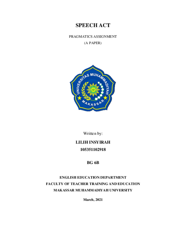 (PDF) SPEECH ACTS IN PRAGMATICS