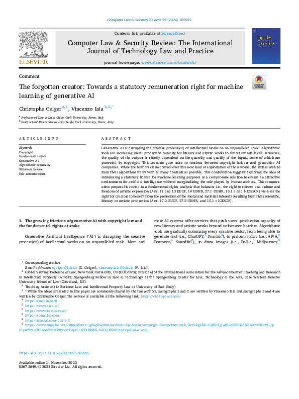 (PDF) The forgotten creator: Towards a statutory remuneration right for ...