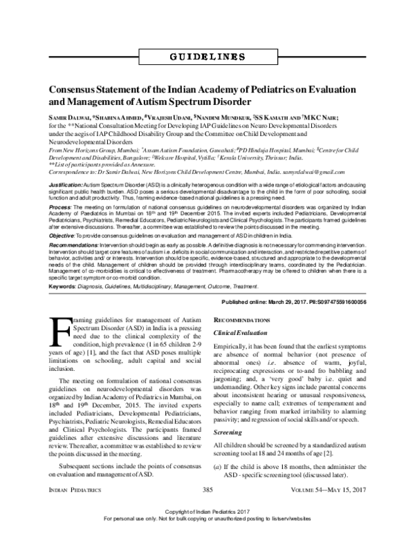 (PDF) Consensus statement of the Indian academy of pediatrics on ...