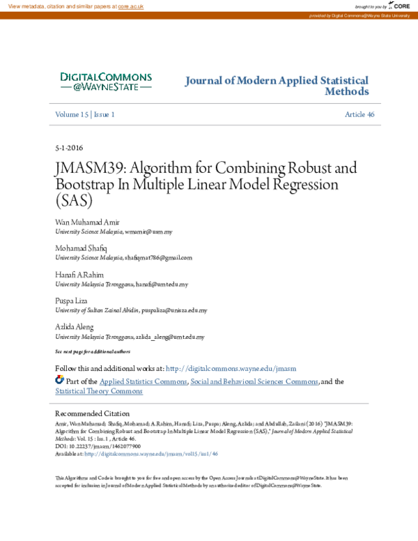(PDF) JMASM39: Algorithm for Combining Robust and Bootstrap In Multiple ...