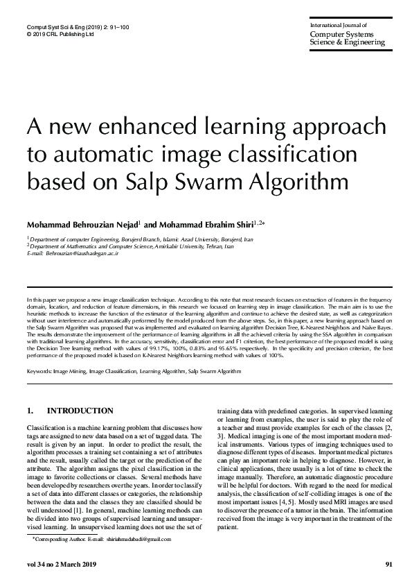 (PDF) A New Enhanced Learning Approach to Automatic Image Classification Based on Salp Swarm ...