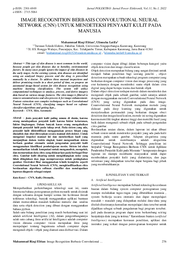 (PDF) Image Recognition Berbasis Convolutional Neural Network (CNN) Untuk Mendeteksi Penyakit ...