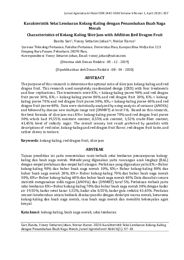 (PDF) Karakteristik Selai Lembaran Kolang-Kaling dengan Penambahan Buah ...