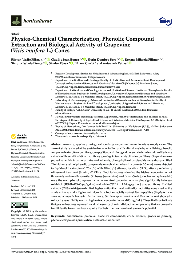 (PDF) Physico-Chemical Characterization, Phenolic Compound Extraction and Biological Activity of ...