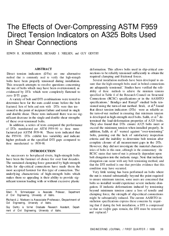(PDF) The Effects of Over-Compressing ASTM F959 Direct Tension ...