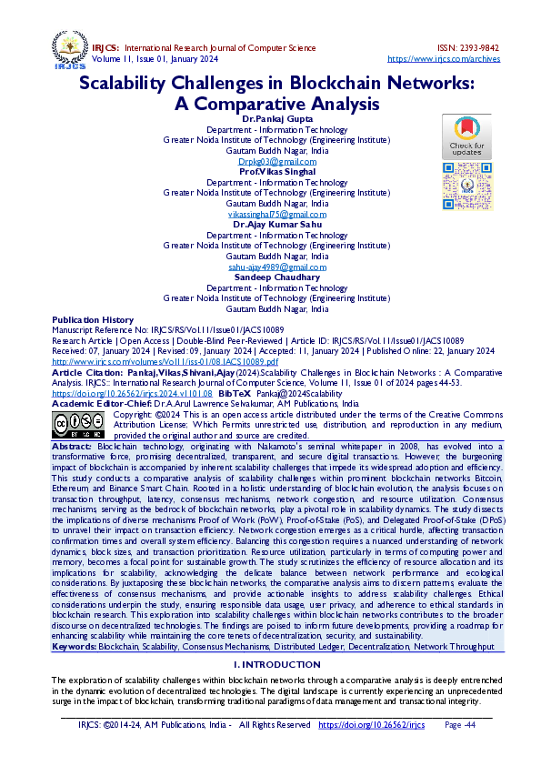 Pdf Scalability Challenges In Blockchain Networks A Comparative Analysis
