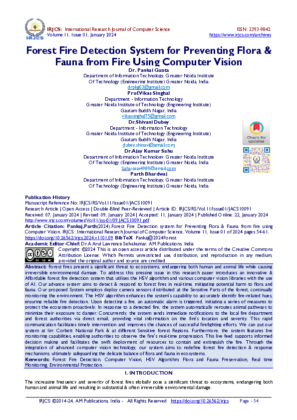 Pdf Forest Fire Detection System For Preventing Flora And Fauna From