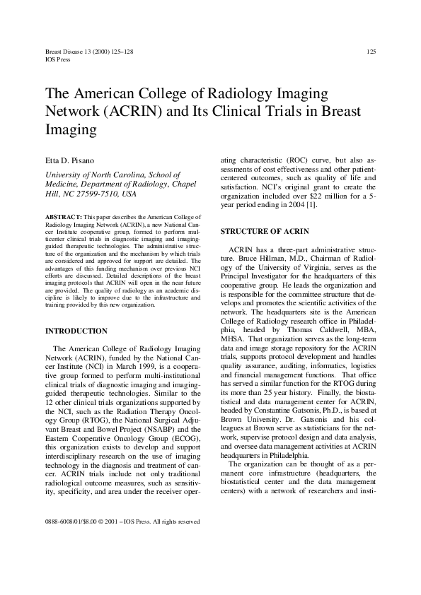 (PDF) American College of Radiology Imaging Network Digital ...