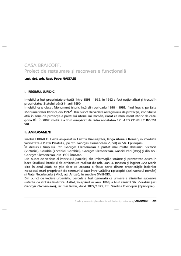 (PDF) Casa Braicoff. Proiect de restaurare și reconversie funcțională ...