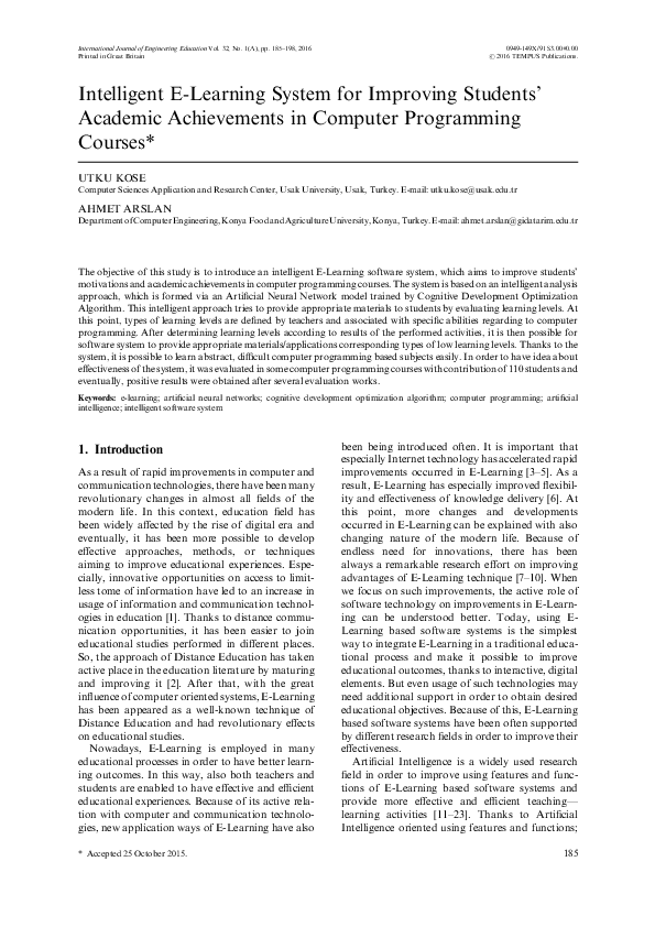 (PDF) Intelligent e-learning system for improving students’academic ...
