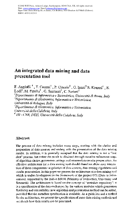 (PDF) An Integrated Data Mining And Data Presentation Tool | STEPHEN KIMANI - Academia.edu